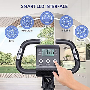 Foldable Exercise Bike, Sportneer 2023 New Version 3 in 1 Resistance Stationary Bike with 16 Level Magnetic, Indoor Cycling Bike with PVC Floor Mat, Folding Workout Bike, Versatile LCD Screen, Heart Rate Grip