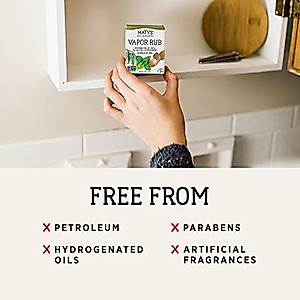 Matys Vapor Rub for Adults and Kids Ages 2+, Natural Chest Rub, Petroleum Free, Made with Coconut Oil, Peppermint, Tea Tree & Eucalyptus, 1.5 oz – 2 Pack