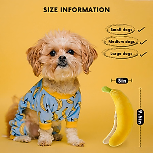 CHEWFFON Dog Toys, Dog Banana Toy, Dog Plush Toy, Squeaky Dog Toys, Dog Chew Toys, Dog Stuffed Toys for Boredom, Cute Soft Puppy Gifts Toy for Small, Medium and Large Size Dogs (Banana)