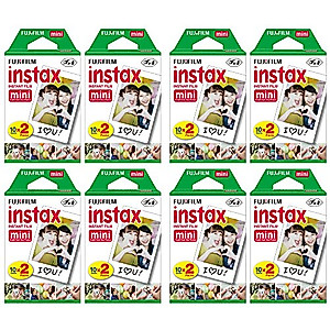 Fujifilm Instax Mini Instant Film (8 Twin Packs, 160 Total Pictures) for Instax Cameras