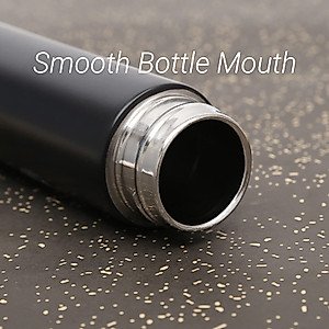 Jumigra Insulated Water Bottle, 18/8 (304) Stainless Steel, Super Slim Skinny Mini, Portable, Leak Proof, 8oz, Black