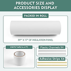 Window Air Conditioner, Side Insulated Foam Panel, Summer/Winter Heat and Draft Insulation 03EVA002WHITE, One Piece Full Surround Insulation Panels with 4 Pressure Strips,Window Seal (White)