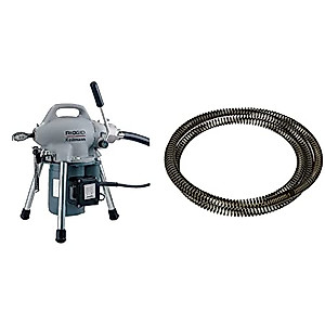 Ridgid 58920 K50 Sectional Machine 115V 60Hz 1/6 HP Only & RIDGID 62270 C-8 Sink Sectional Cables, Drain Cleaning Cables for Sectional Machines, 5/8-Inch Sectional Drain Cleaner Cable, Black
