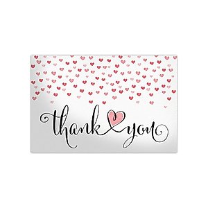 Pro Supply Global (50) Count of 4x6 Fading Hearts Thank You Insert Cards