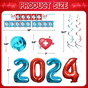 DMIGHT Nurses Week Decorations Set Include Thank You Nurses Porch Banners, Happy Nurses Week Banners, Hanging Swirls, Foil Balloons for Medical Party, RN Themed Party, Doctor Nursing Event Celebration