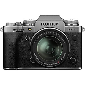 Fujifilm X-T4 Mirrorless Digital Camera with XF 18-55mm f/2.8-4 R LM OIS Lens (Silver) Bundle, Includes: SanDisk 64GB Extreme PRO SDXC Memory Card, Spare Fujifilm NP-W235 Battery + More (7 Items)