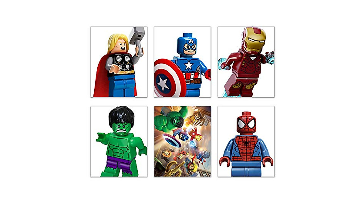 Lego Mini Figures Posters - Avengers Set of 6 (8x10) Wall Art