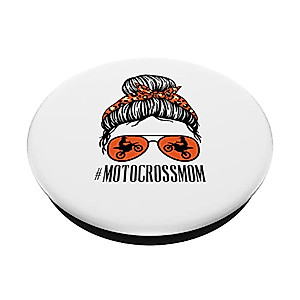 Motocross MX Moto Mom Mothers Day Messy Bun Leopard Print PopSockets Swappable PopGrip