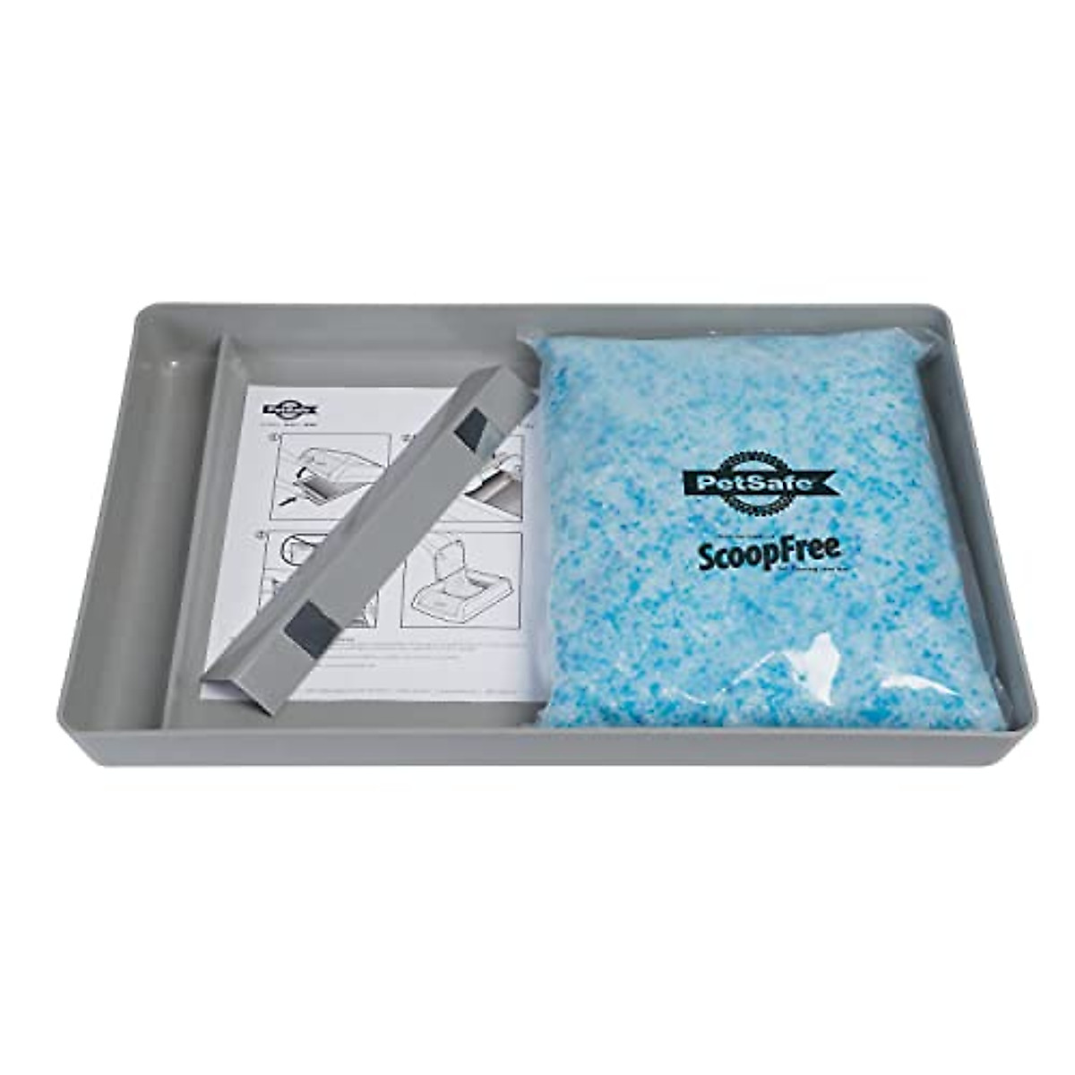 Official PetSafe ScoopFree Complete Reusable Tray - Includes 4.3 lb of Premium Blue Crystal Litter - Compatible with All PetSafe ScoopFree Complete Automatic Self Cleaning Litter Box System