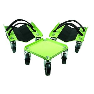 KASTFORCE Snowmobile Dolly Heavy Duty carries up to 1500 lbs (682 kg) V-Slide With 2.5” PVC Swivel Casters Rubber Pad Protecting Skis and 2 Pairs of Heavy Duty Straps Firmly Attaching on Skis KF2014