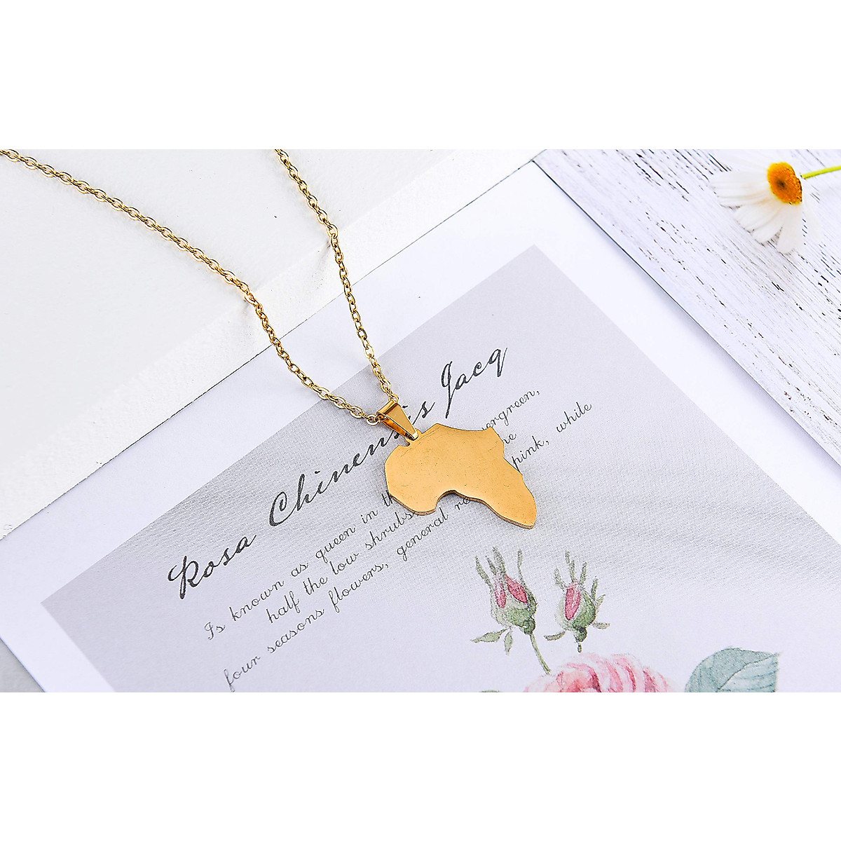 Woman Africa Map Pendant Necklace