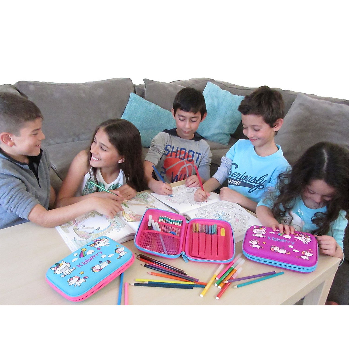 Kidberry Pencil case for kids, pencil case for kids,pencil pouch, girls pencil case for school, Cute Unicorn 3D design pencil box, Pompon is not included comes in a gift box