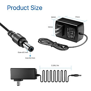 ZOSI DC 12V 2A US CCTV Power Supply Adapter and DC 1 Female to 8 Male Output Power Splitter Cable Y Adapter for Security Camera Surveillance System
