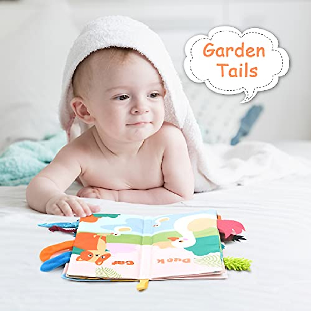 Vicloon Baby Books 0-6 Months, Soft Cloth Books Baby Books Bath Books, Infant Tummy Time Toys High Contrast Sensory Baby Toys Crinkle Squeaky Washable Chewable Non-Toxic Early Educational Book