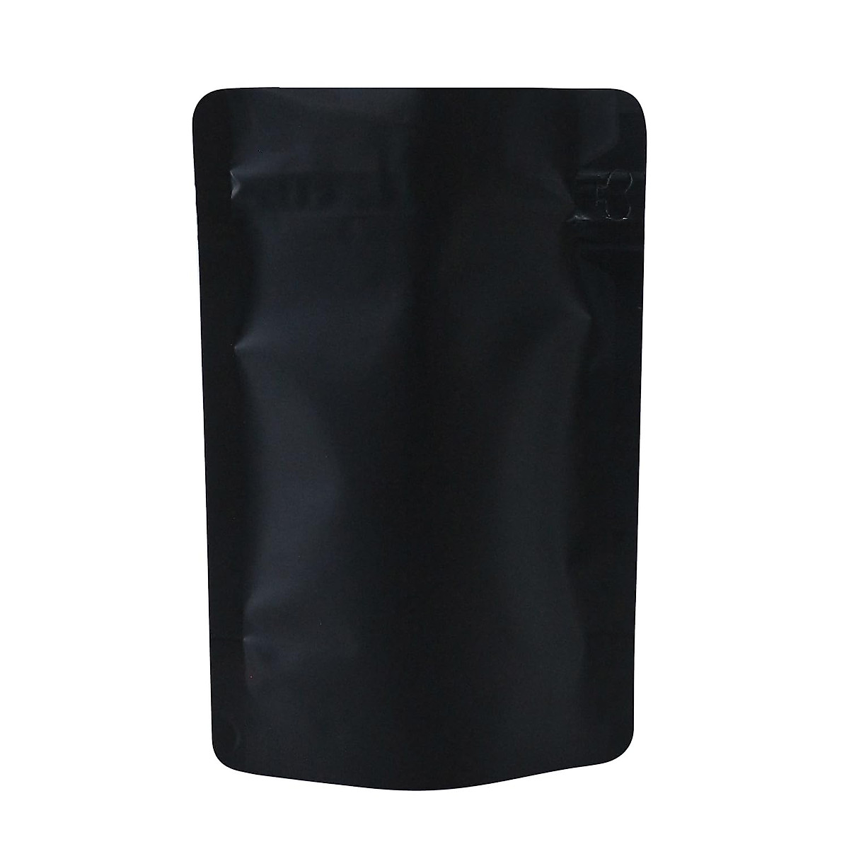 BAAGGNAA 150 Pack Stand up Coffee Bean Bag with Valve Matte Metallic Ziplock Bags Heat-Sealable Resealable Solid Color Pouches for Food Storage (Black,9 * 13.3 inch,2 lb)