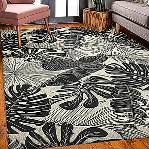 Dalyn Rugs Indoor/Outdoor Tropics TC16 Black Washable 8' x 10' Rug
