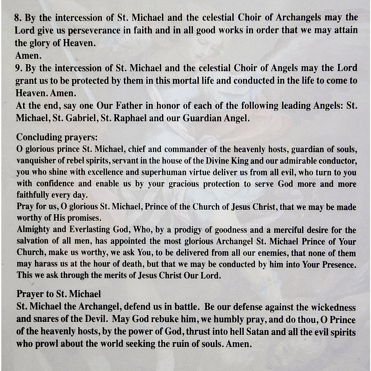 Venerare Saint Michael Chaplet with Crystal Beads and Prayer Card