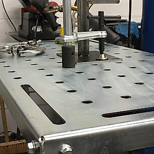 KASTFORCE KF3002 Rust-Free 36”×18” Welding Table 1200 lbs Loading Capacity, Wedling Cart Universal Work Table with 5/8" Holes, Top Thickness up to 10Ga, Withstands Heat up to 1600 Fahrenheit