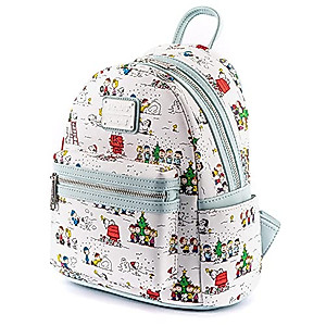 Loungefly Peanuts Happy Holidays All Over Print Womens Double Strap Shoulder Bag Purse