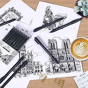 AECHY Calligraphy Curve Pens for Hand Lettering, Dual Tip Pens with 4 Different Curve Shapes, 8 Size Dual Calligraphy Brush Pen Set for Lettering Drawing Scrapbook Art Supplies