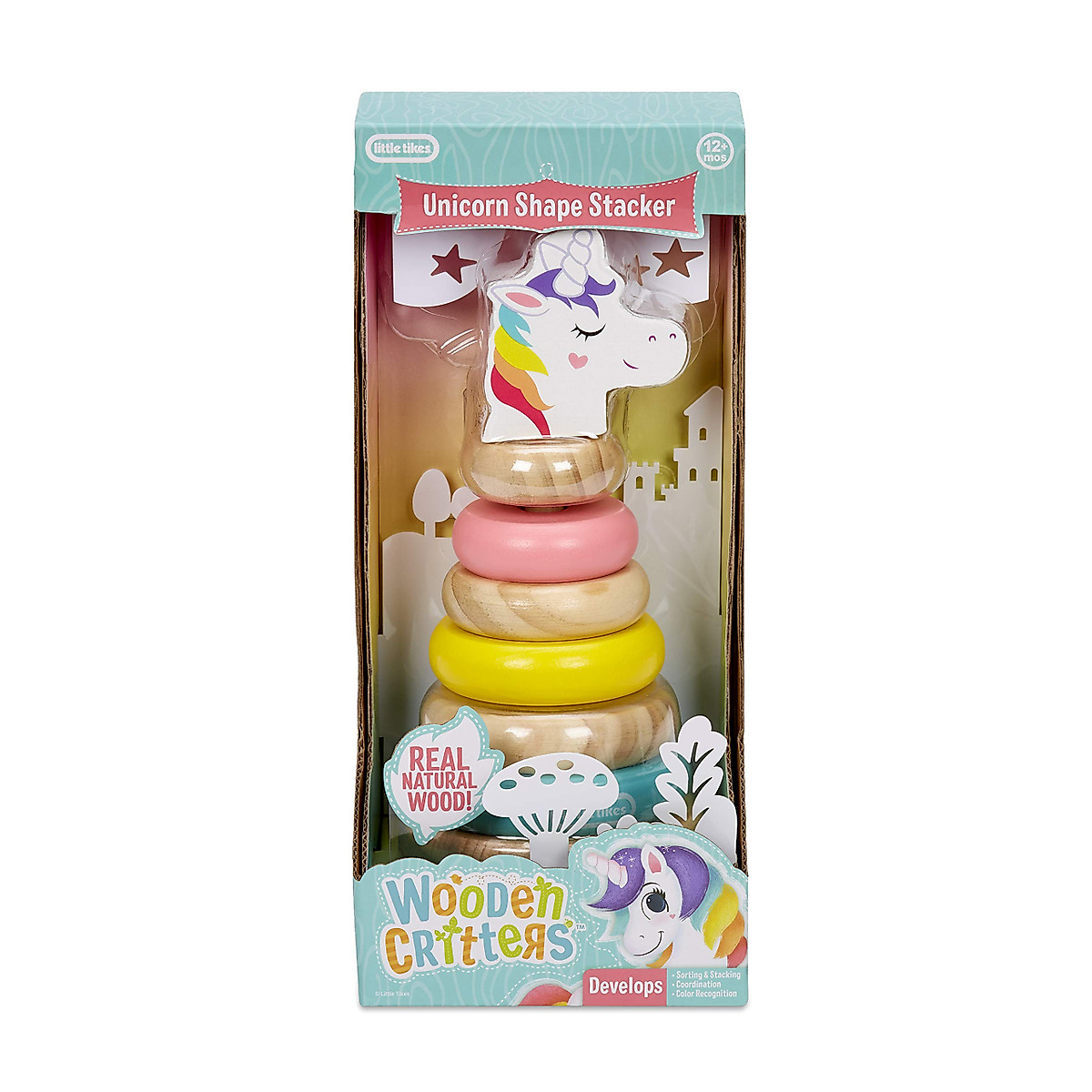 Little Tikes Wooden Critters Unicorn Shape Stacker Developmental Toy