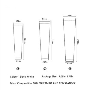 A pair of men's or women's sports arm covers - UV sun protection sleeves that can cover tattoos (Medium, Black)