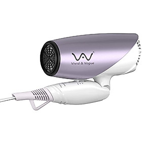 VAV 1875w Negative Ion Medium Size Hair Dryer, Home-Use&Professional Blow Dryer with Folding Handle, Dual Voltage Travel Dryer