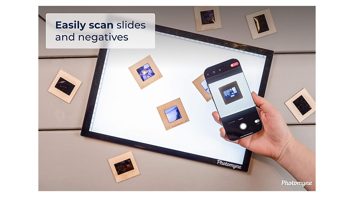Photomyne Light Pad Backlight for Slides & Negatives | Ultra-Thin & Bright
