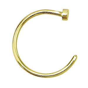 FIFTH CUE Gold Tone Flat Disc Nose Hoop 316L Surgical Steel Ring (20GA | 6MM | New XSmall!)