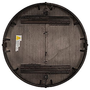 Polibi Farmhouse Wooden Round Extendable Dining Table with 16" Leaf Wood Kitchen Table, Espresso