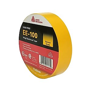 Avery Dennison General Use Vinyl Electrical Tape, EE-100, ¾ in x 66 ft, Yellow, 1 roll