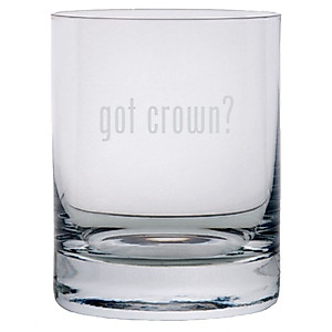 got crown? Etched 11oz Stolzle New York Crystal Rocks Glass