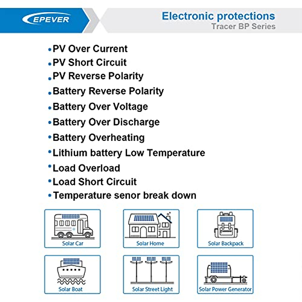 EPEVER MPPT Charge Controller 30A 12V 24V Auto Max PV 100V 390W/780W Solar Panels Regulator Waterproof IP67 Kit for Sealed, Gel, Flooded, Lithium & User Types (MPPT 30A+MT50+RS485)