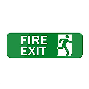 Fire Exit Sign For House, Strong Self-Adhesive Signs For Home, 8” X 3” Premium Durable Acrylic Sign For Door/Wall/Window