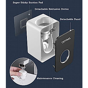 CXYHMG Toothpaste Dispenser, 2 PCS Automatic Toothpaste Squeezer Dispenser for Kids & Family Shower, is Wall Mount Bathroom Accessories with Super Sticky Suction Pad. (Black-Grey)