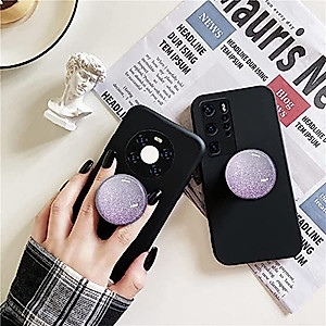 WUYULB Clear Crystal Collapsible Expandiing Mobile Phone Grip Stand Holder for Smartphones and Tablets Cell Phone Accessory (Purple Glitter)
