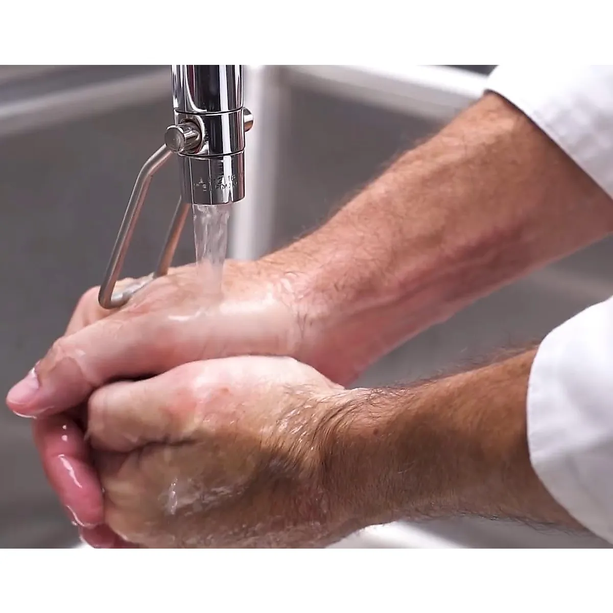 Hands-Free Faucet Hand Wash Adapter | Universal Push Faucet Adapter with 3 Thread Adapters for All Kitchen, Bathroom, and Commercial Kitchen Sinks