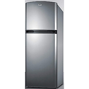 Summit FF1427SS 26"" Top Freezer Refrigerator with 12.9 cu. ft. Capacity Adjustable Glass Shelves Reversible Doors Interior Light in Stainless Steel