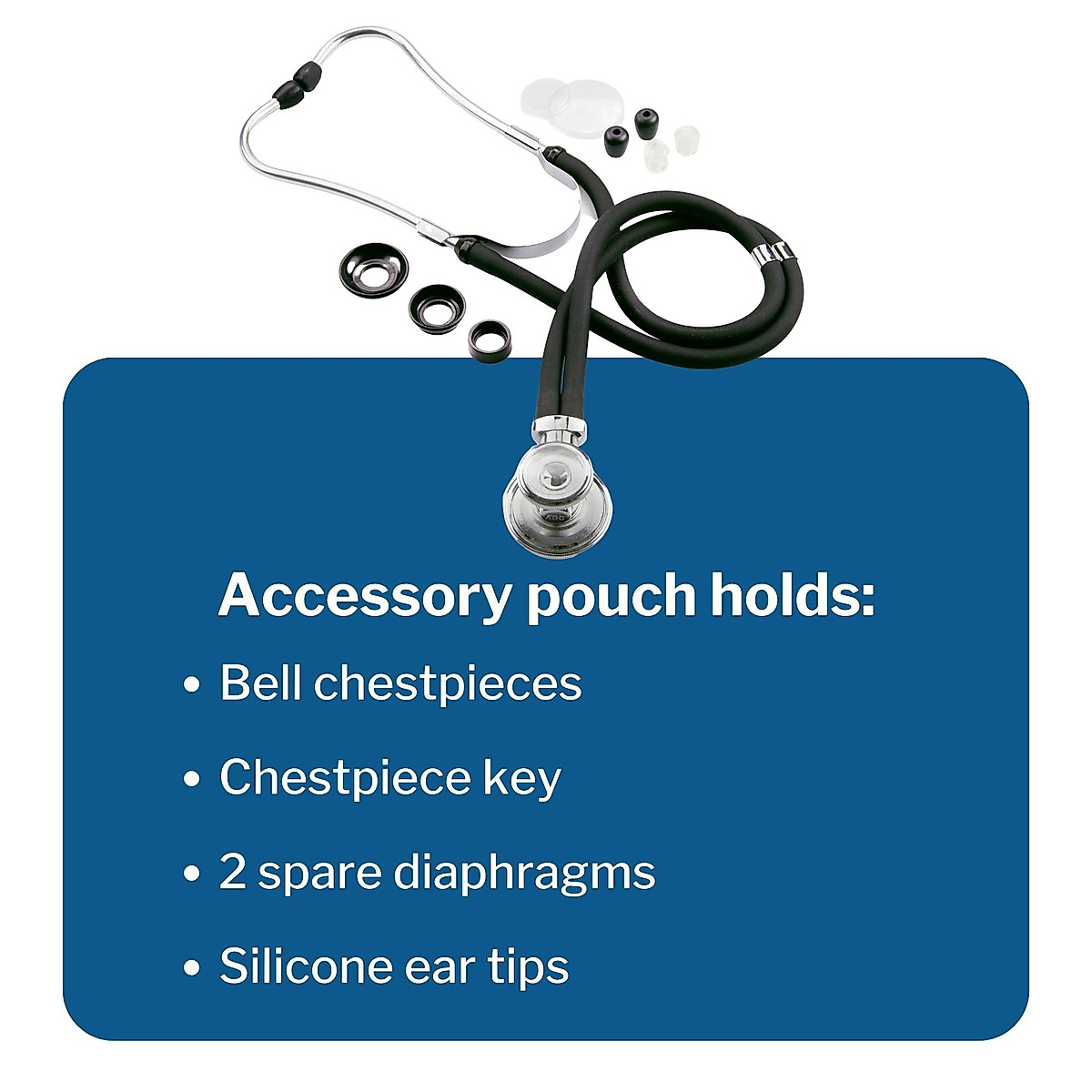 McKesson Sprague Rappaport Stethoscope, Double-Sided Chestpiece, Black, 16 in, 1 Count