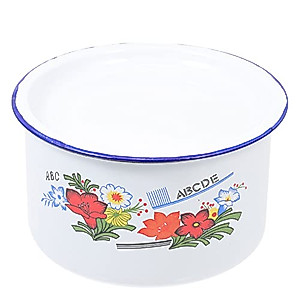 DOITOOL Instant Noodle Retro Enamel Campfire Mug 1800ml Coffee Cup Chinese Tea Mug Creative Drinking Cup Soup Bowl Meal Storage Holder with Lid for Home Office Party Use Random Color Pasta Bowl