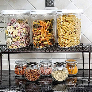 Smart Design Classic Storage Shelf – Set of 6, Large (8.5 x 16 in.), Bronze – Sturdy Steel Pantry Organizer with Rust-Resistant Finish and Non-Slip Feet for Easy Home Organization and Storage