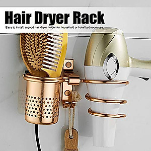 Space Aluminum Wall Mounted Hair Dryer Holder Spiral Hair Tools Hanging Rack Organizer Bathroom Storage Rack