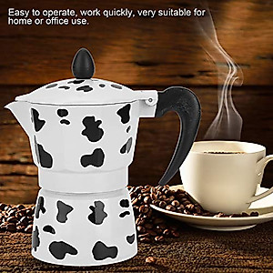 Dpofirs Aluminium Coffee Pot - Coffee Maker - Milk Cow Color Moka Pot - for Home,Office Coffee(3 cups milk cow color 150ML)