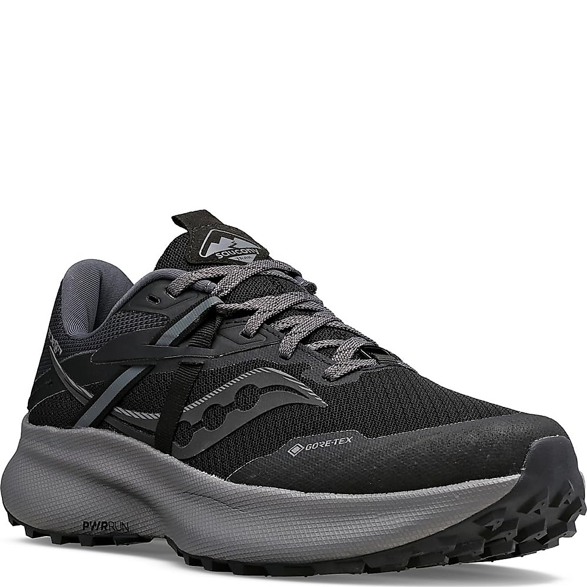 Saucony Women's Ride 15 TR Gore Tex Trail Running Shoe, Black/Charcoal, 8.5