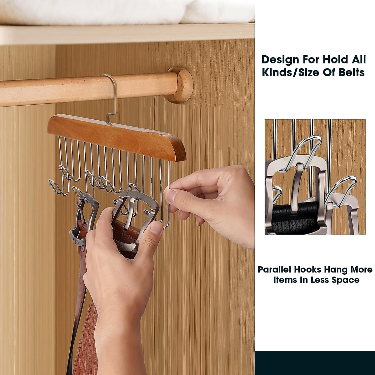 Belt Organizer Belt Hanger for Closet,Bra Hangers for Closet Organizer,360°Rotating Closet Organizers for Dorm & Apartment for Blet Bra Tank Top