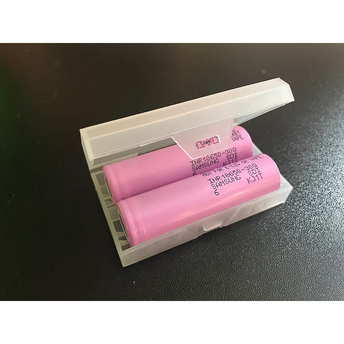 SOOCOOL 100% Authentic Samsung30Q 3.7V Rechargeable 18650 Battery 30Q Flat Top, Real 3000mAh(2 Pack, with Free Plastic Case)