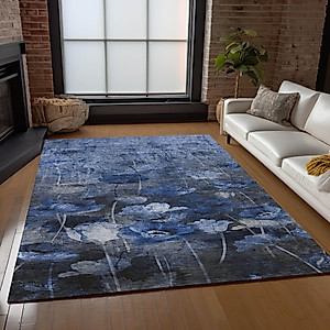 Addison Rugs Chantille ACN613 Blue 9' x 12' Indoor Outdoor Area Rug, Easy Clean, Machine Washable, Non Shedding, Bedroom, Living Room, Dining Room, Kitchen, Patio Rug