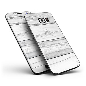 Design Skinz Design Skinz White & Gray Wood Planks Full-Body Wrap Decal Skin-Kit for The Galaxy S7 Edge