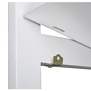 Regency Flip Flop 67 in Square Folding Bookcase with Folding Fabric Bins- White/White