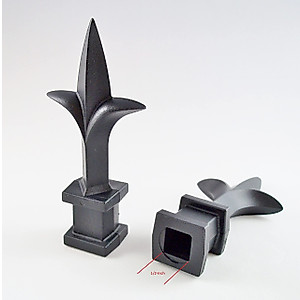 Retrospec Creations 10 Each for 1/2” Black Plastic Finial Tops for Iron Picket Fence Triad Spear – #1-50